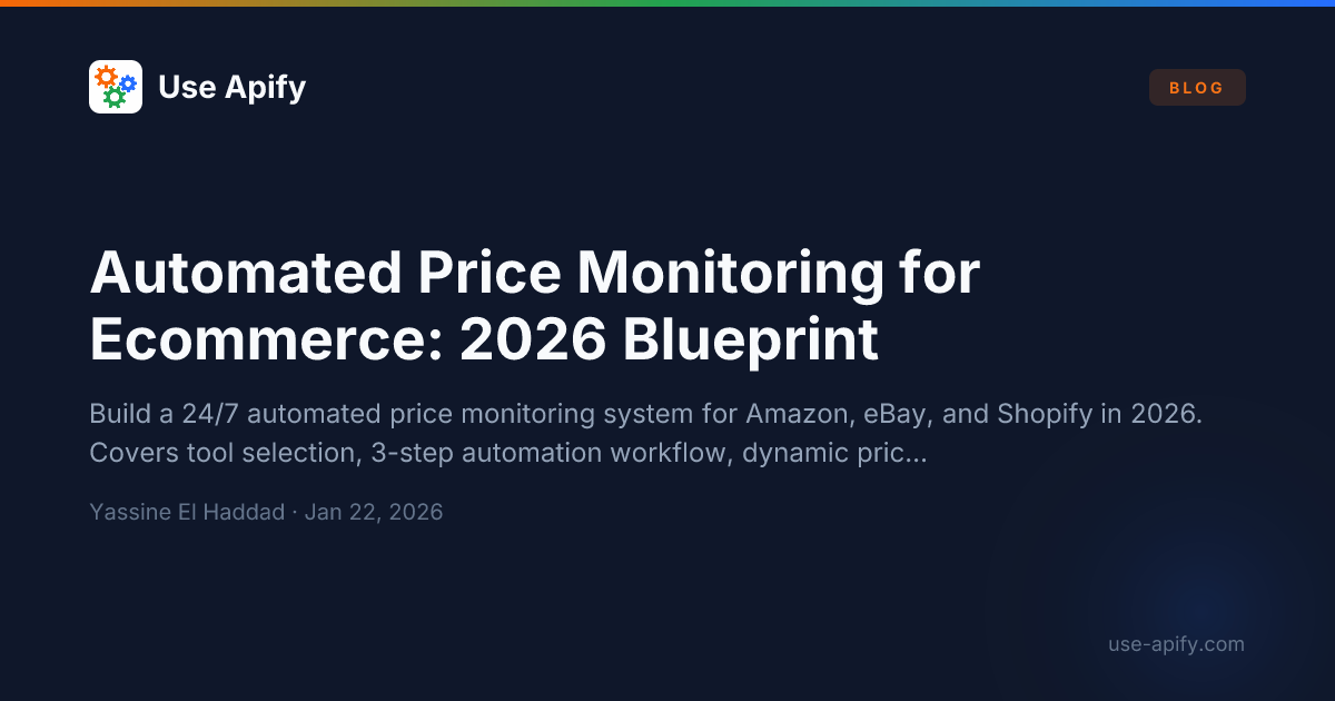 Automated Price Monitoring for Ecommerce: 2026 Blueprint | Use Apify