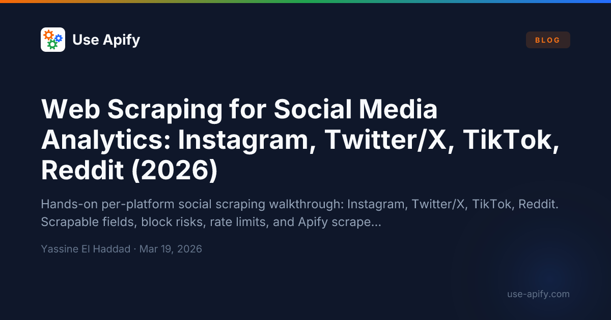 Web Scraping for Social Media Analytics: Instagram, Twitter/X, TikTok ...