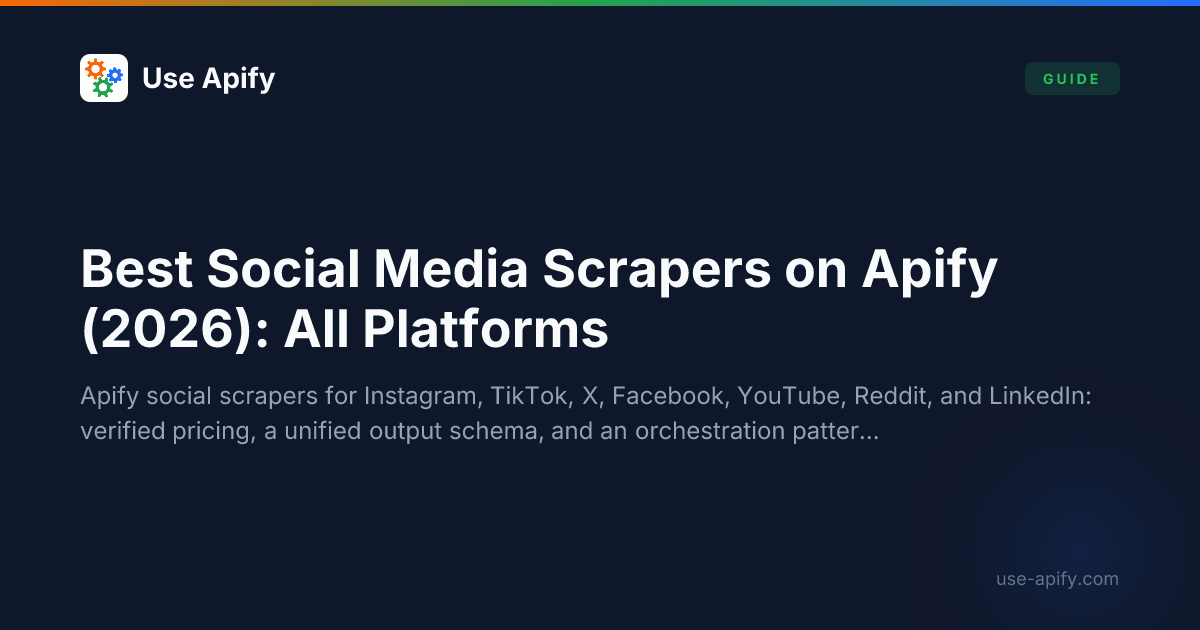 Best Social Media Scrapers on Apify (2026): All Platforms | Use Apify